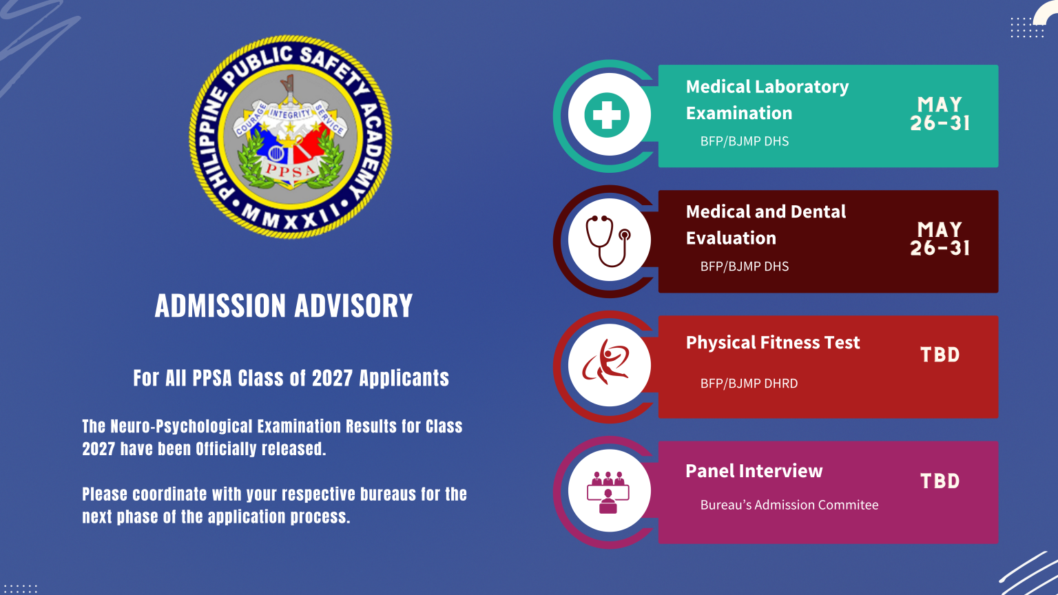 Admission Advisory – Philippine Public Safety Academy